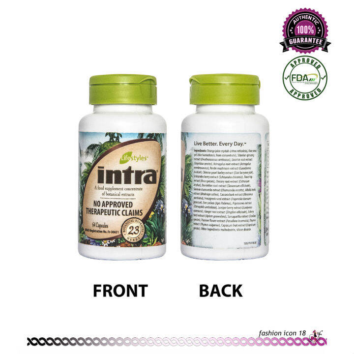 Intra Lifestyles Botanical extracts 64 capsules | Lazada PH