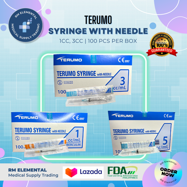 SYRINGE TERUMO w/needle LUER LOCK TIP ORIGINAL *sterile *non-pyrogenic ...