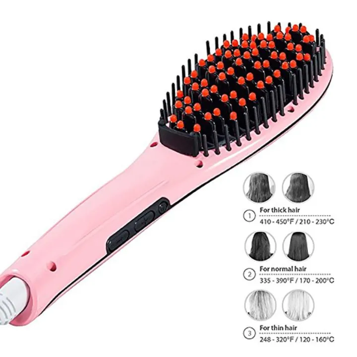 TSZONE electric ceramic Comb Hair Styling Straightener Brush Straight ...