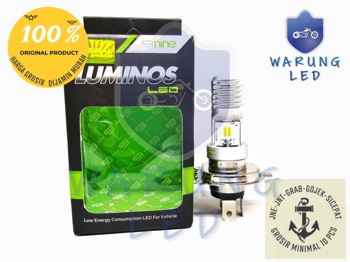 Lampu utama led motor 9NINE LUMINOS H4 HS1 AC DC LED CSP Warna Putih ...