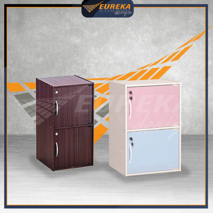 EUREKA DIY 2 Door Storage Cabinet Box Lock Wood / Almari Kabinet ...