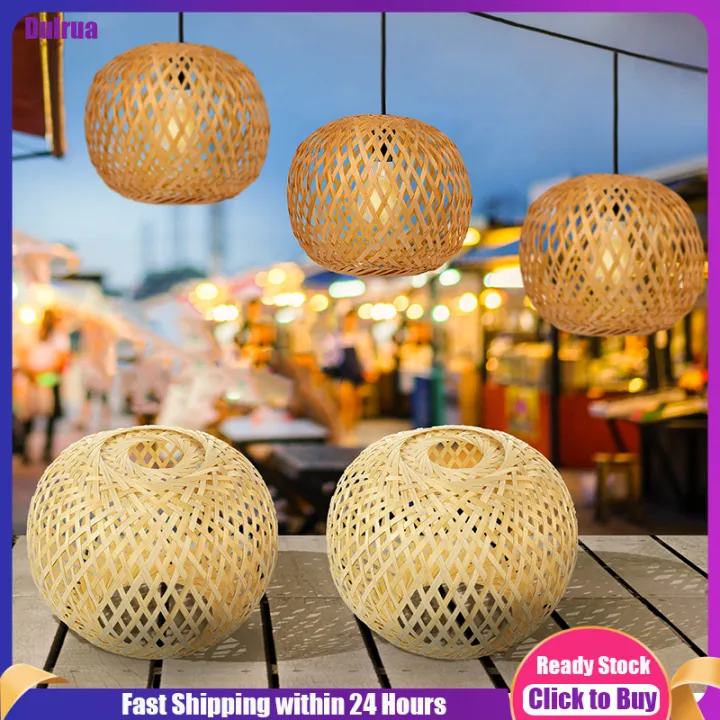 Dulrua Ceiling Light Cover Bamboo Lampshade Pendant Lamp Cover ...