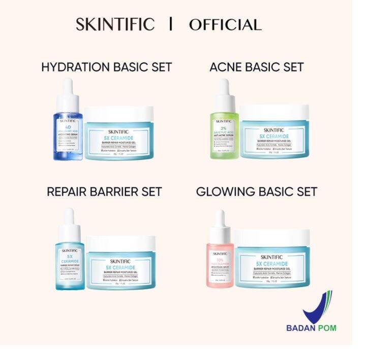 [BPOM] SKINTIFIC Skincare Basic Series | Hydration Set | Acne | Repair ...