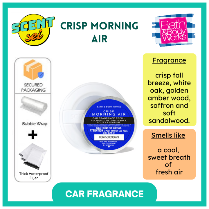 Bath & Body Works BBW Crisp Morning Air Car Fragrance Refill Holder Air Freshener 100% Authentic ...