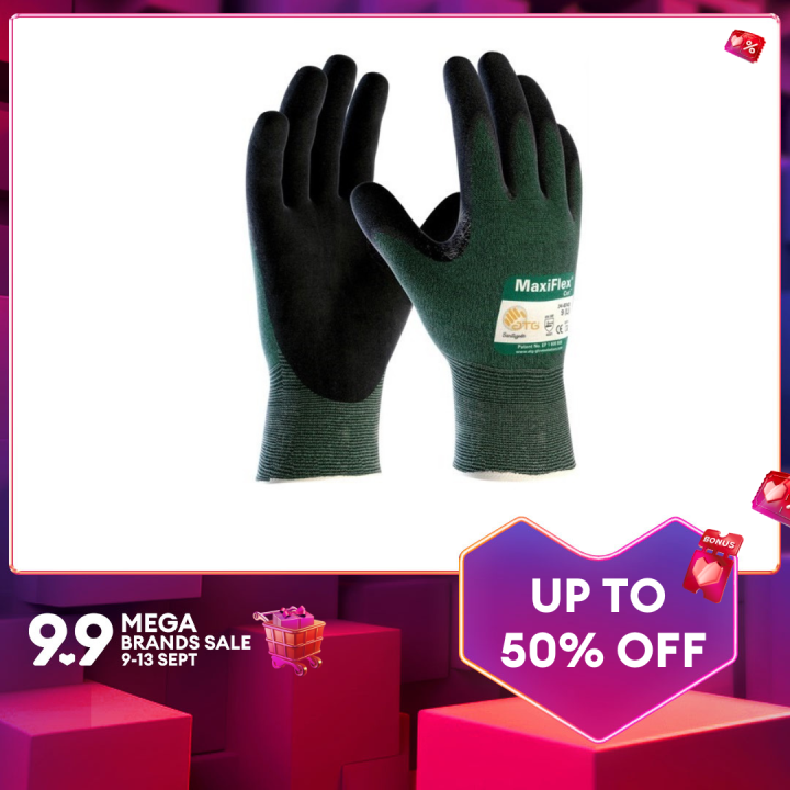ATG MaxiFlex Cut Resistant Palm Safety Gloves with Nitrile Coated ... ATG MaxiFlex Cut Resistant Palm Safety Gloves with Nitrile Coated ...