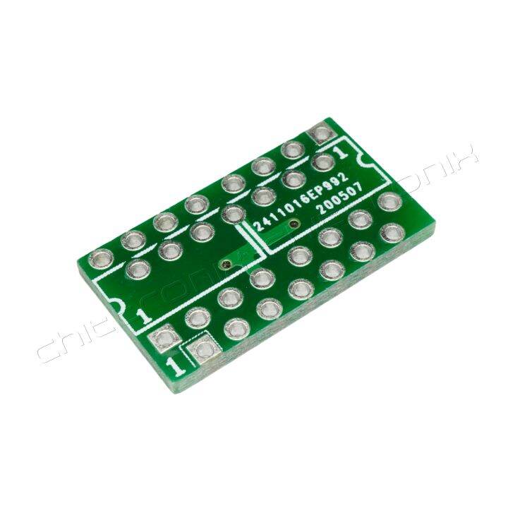 2xDIP8 TO DIP14 PCB Adaptor แผ่นปริ้นแปลงขา IC จาก DIP 8 ขา 2 ตัว เป็น DIP 14 ขา Chittronix ...