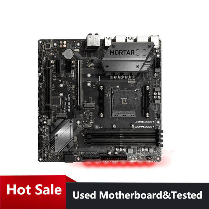 Used For B450M MORTAR Motherboard AMD B450 AM4 DDR4 64GB PCI-E 3.0 AMD Ryzen Desktop B450M ...