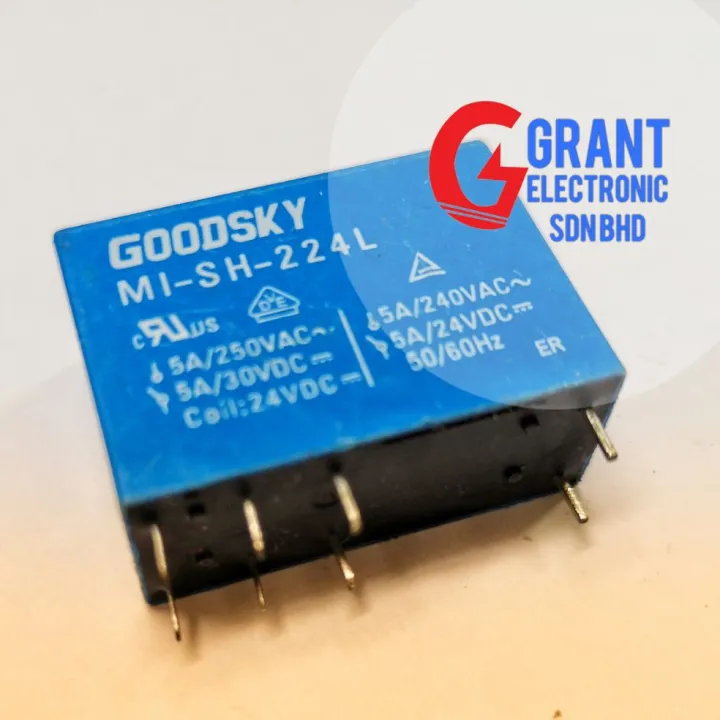 Relay 24VDC 8pin GOODSKY MI-SH-224L DPDT | Lazada