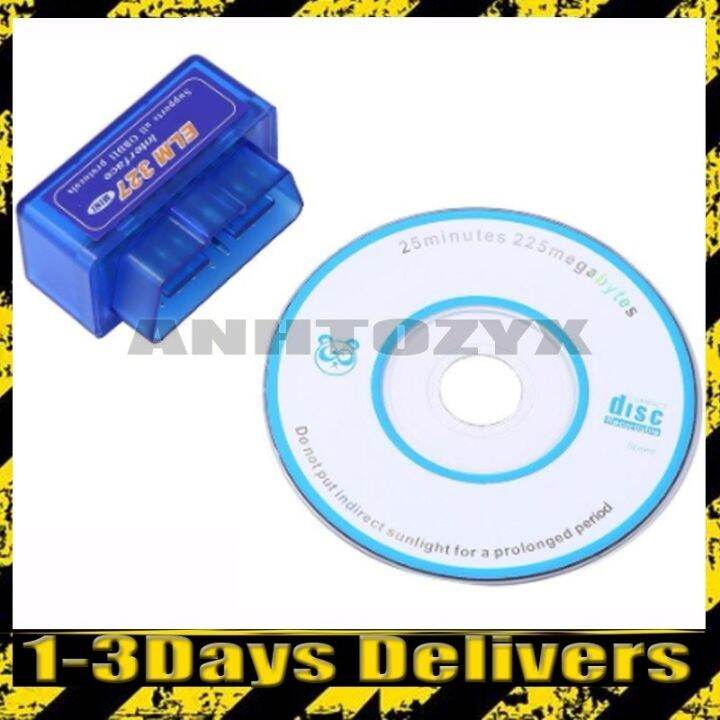 IECAR OBD V2.1 mini ELM327 OBD2 Bluetooth Auto Scanner OBDII 2 led car ...