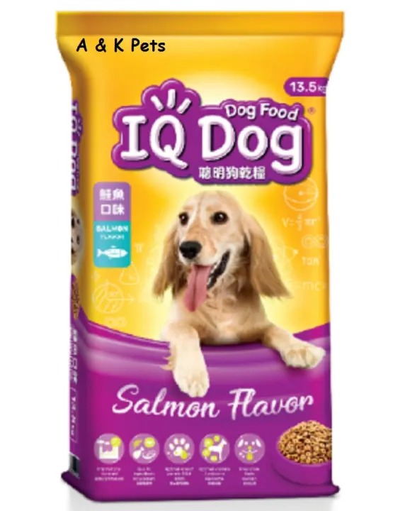 IQ Dog Salmon Flavor (Dog Dry Food) 13.5KG Makanan Anjing Murah Pek ...