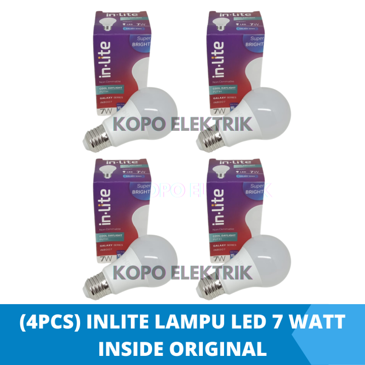 (Isi 4 pcs) Lampu Led Inlite 7w / 7 Watt Led inside ORIGINAL | Lazada ...