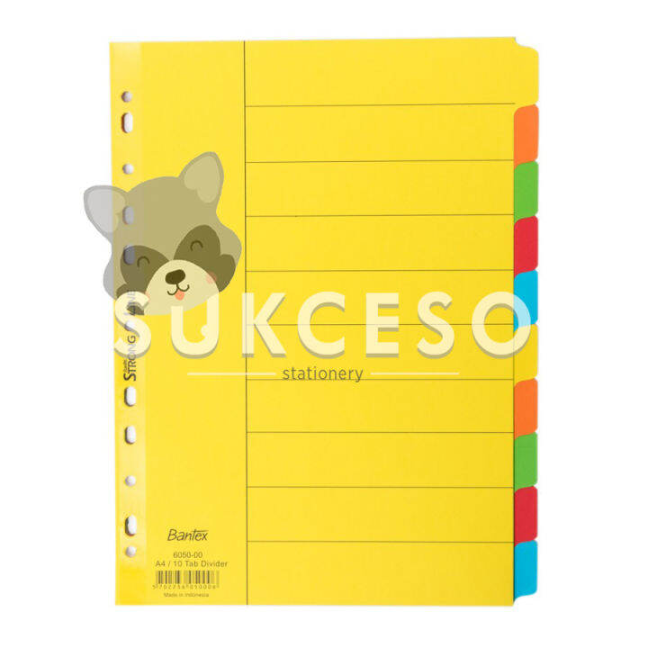 Bantex A4 6050 00 10 Tab Divider Index/ Pembatas Buku Murah | Lazada ...