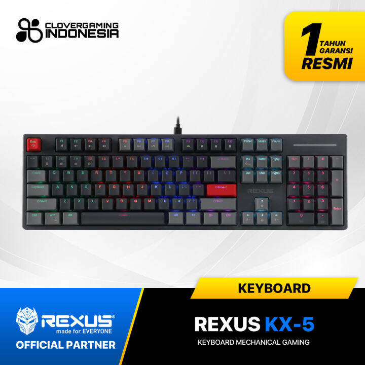 Rexus KX5 KX-5 Heroic Series RGB Gaming Mechanical Keyboard KX 5 Fullsize | Lazada Indonesia