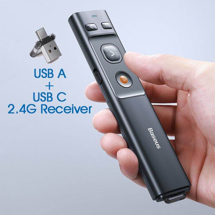 PPTรีโมทพรีเซนไร้สาย, 2 in 1 Type-C USB Wireless PowerPoint ...