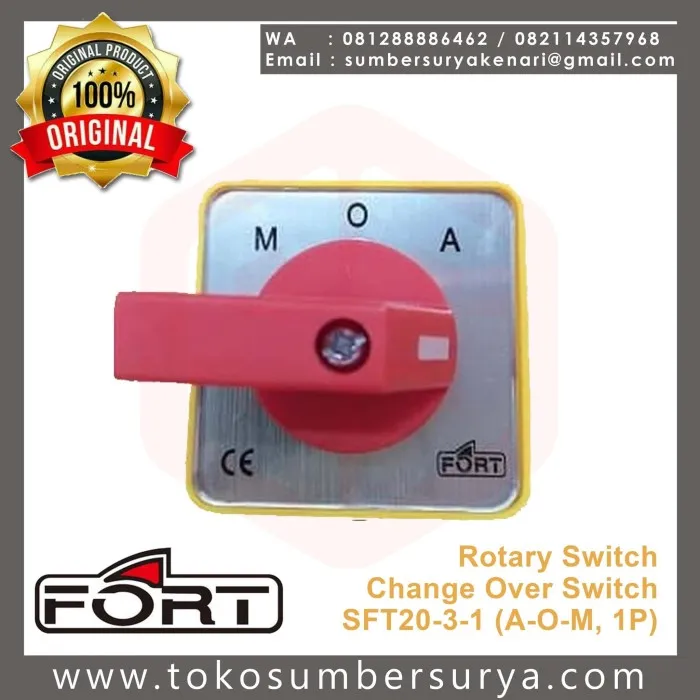 (Bayar di Tempat) Rotary Switch SA16 / SFT-20 Series SFT20-3-1 A-O-M 1P ...