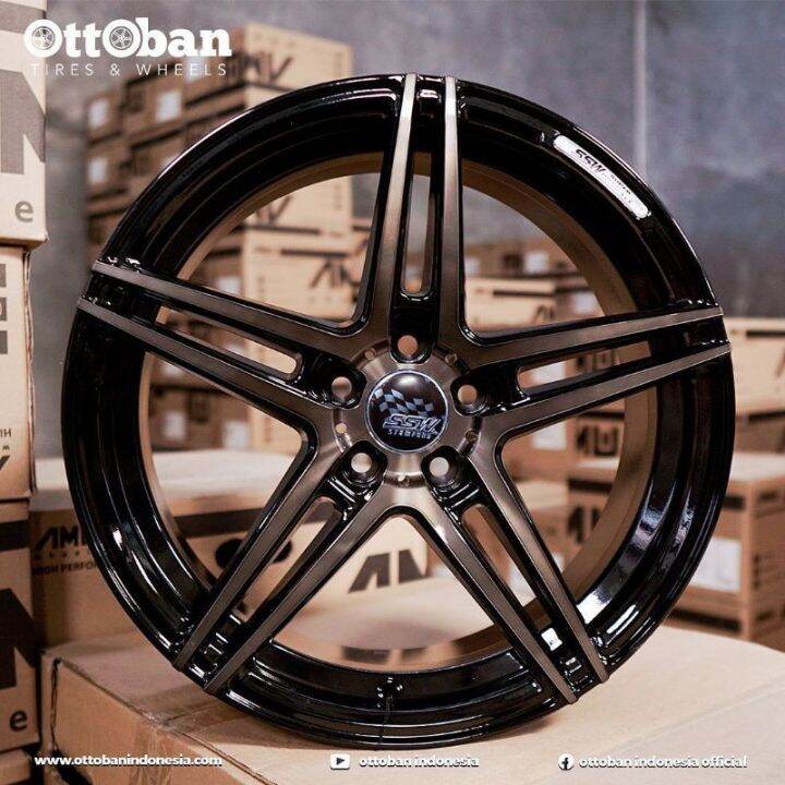 Velg Mobil SSW GS802 Ring 17x7.5 Pcd 5x100 ET 38 Black Face Polidh ...