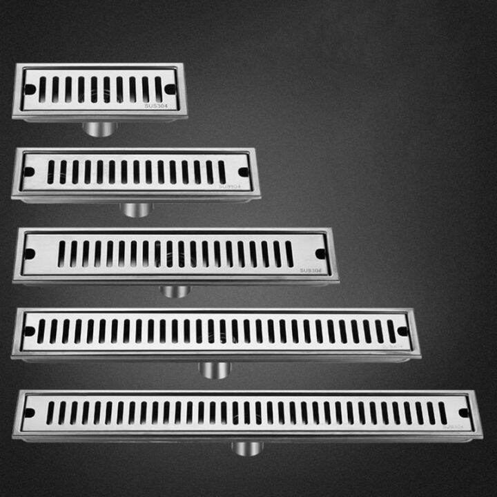 1Set 304 Stainless Steel Floor Drain Bathroom Shower Long Drainage ...