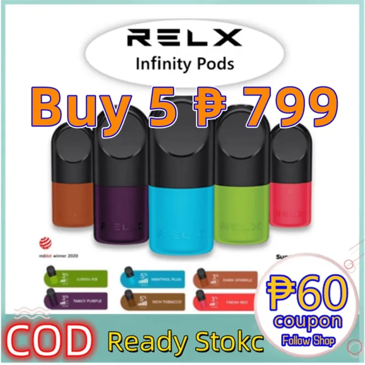 Buy 8 for ₱1299 Relx infinity pods red pod original RLEX phantom ...