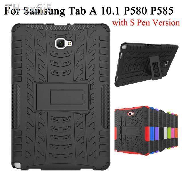 【เคสแท็บเล็ต】 Samsung Galaxy Tab A 10.1 2016 P580 P585 P585y S-Pen version Heavy Duty Stand ...