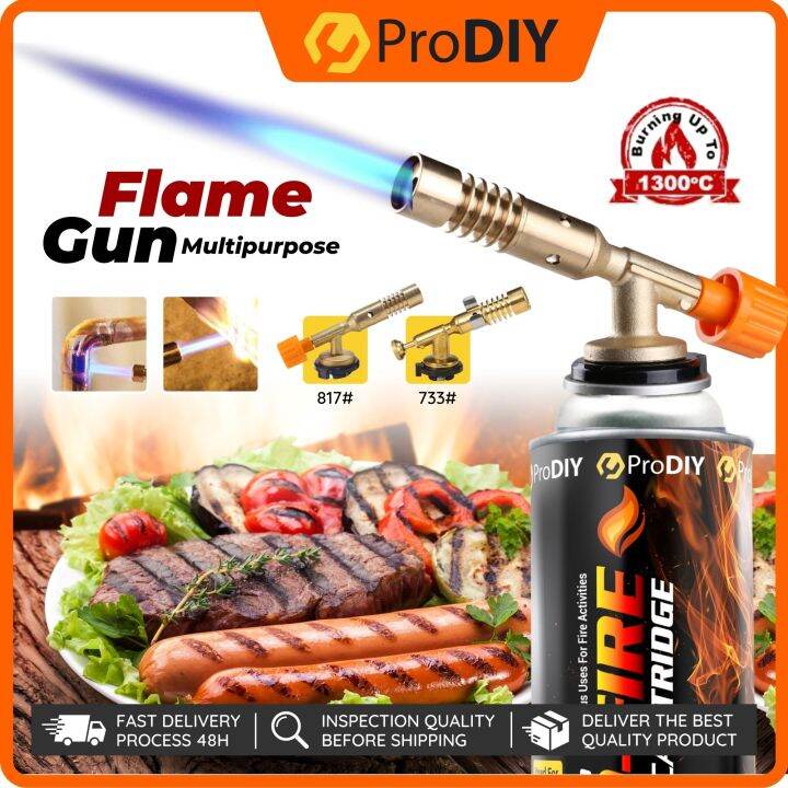 PRODIY Flame Gun BBQ Heating Fire Maker Gas Torch Gun Butane Gas Butane ...
