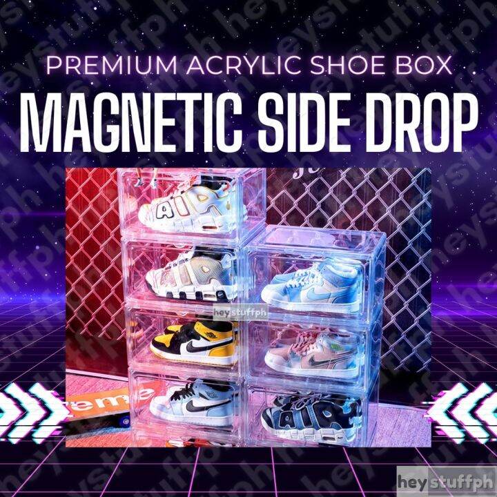 Premium Quality Acrylic Shoe Box Magnetic Side Drop | Lazada PH