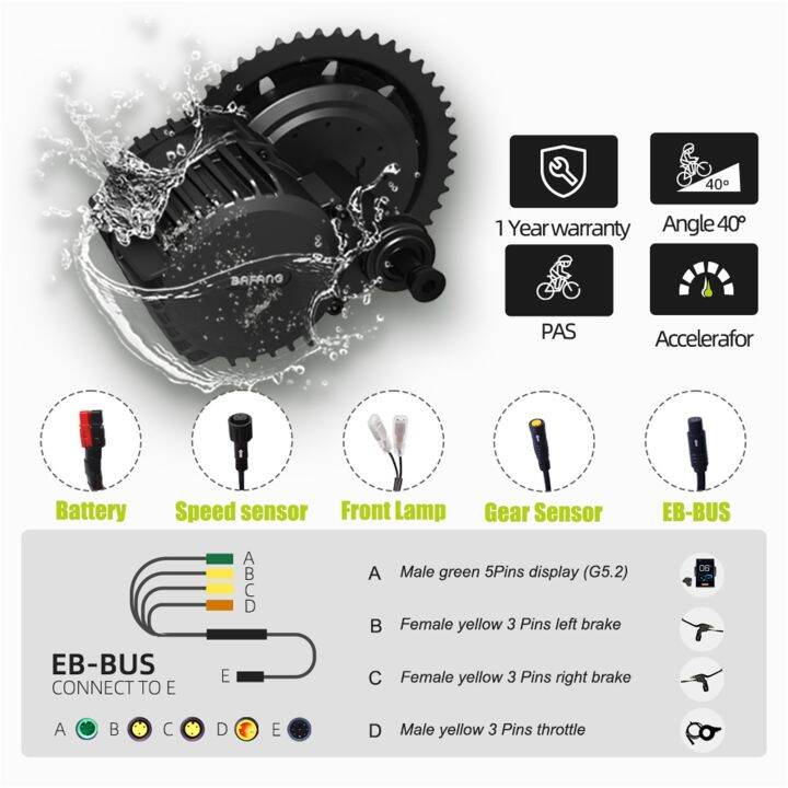 Bafang S02B 48V 750W Ebike Mid Engine 8Fun Electric Bike Mid Drive ...