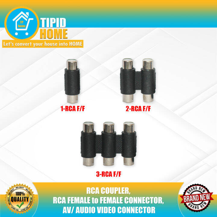 RCA COUPLER, RCA FEMALE to FEMALE CONNECTOR, AV/ AUDIO VIDEO CONNECTOR ...