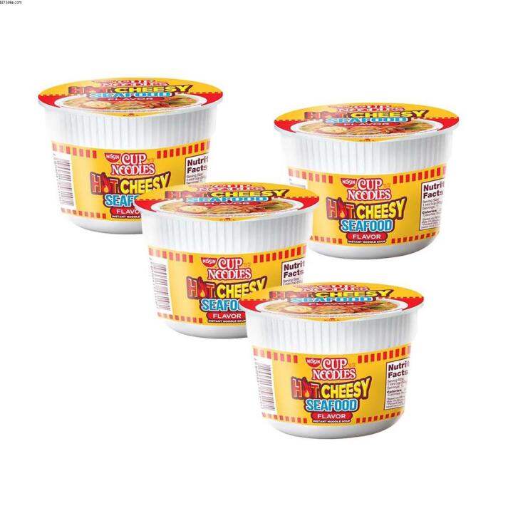 Fast shipping ♜Nissin Cup Noodles Mini Hot Cheesy Seafood - 4 Packs ...
