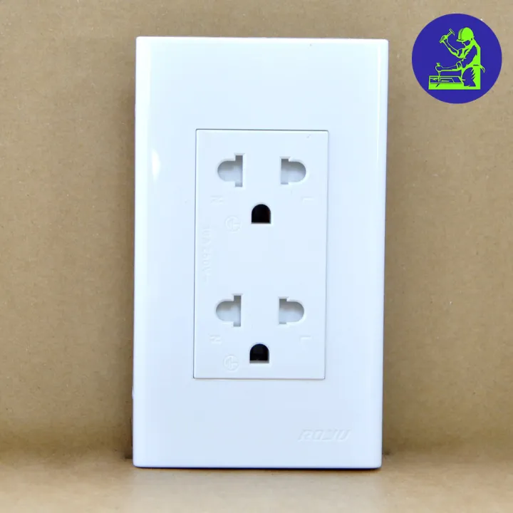 DUPLEX UNIVERSAL OUTLET w/ GROUND & SHUTTER (WD913) ROYU - ELECTRICALS ...