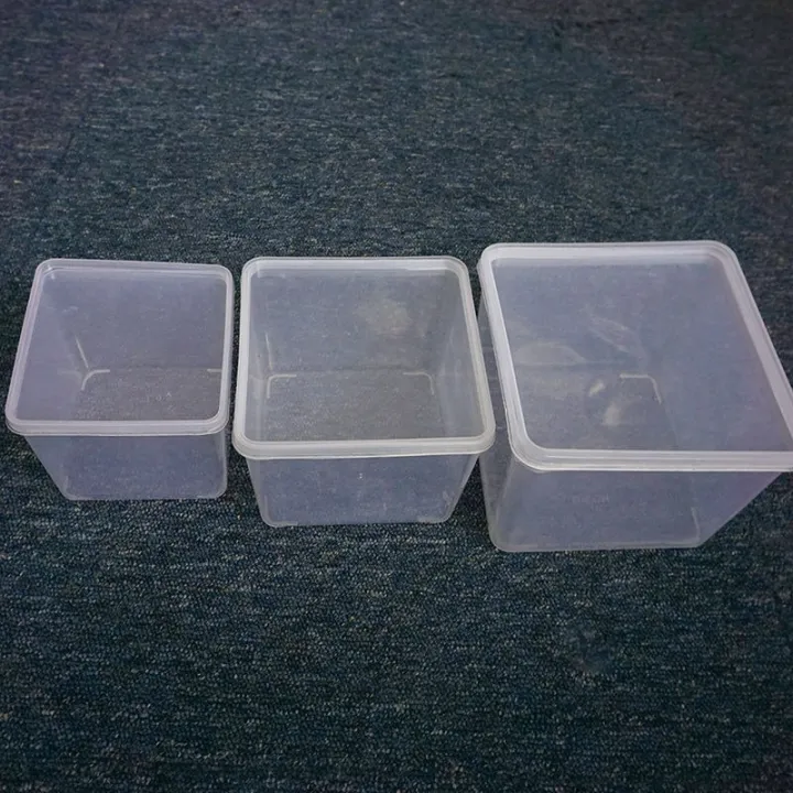 Transparent square plastic boxes, large, medium and small parts boxes ...