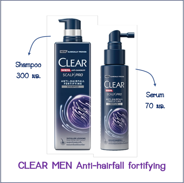 CLEAR MEN anti-hairfall fortifying shampoo/serum เคลียร์ เมน ลดการขาด ...