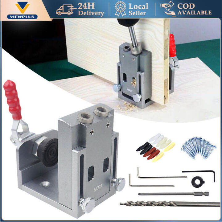 Pocket Hole Locator Jig Kit Aluminum Alloy 15 Degree Angle Oblique Hole ...