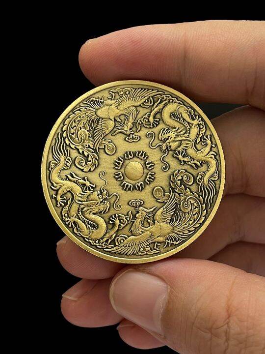 Free shipping dragon and phoenix Chengxiang bronze commemorative medal ...