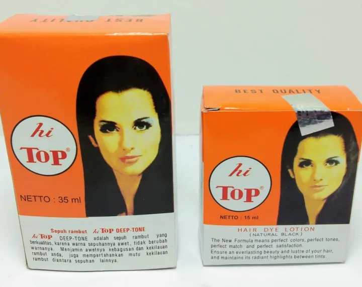 HI TOP Hair Dye Lotion Natural Black Semir Rambut BPOM/HI TOP Cat Warna ...