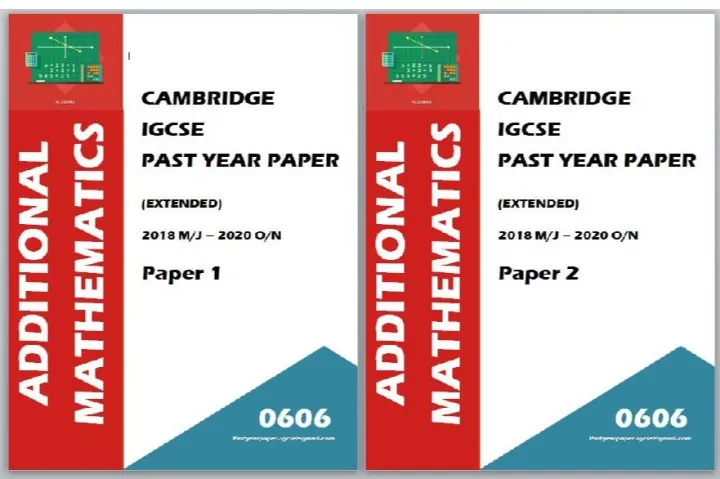 IGCSE Past Year Paper Additional Mathematics 0606 (Paper 1/ Paper 2 ...