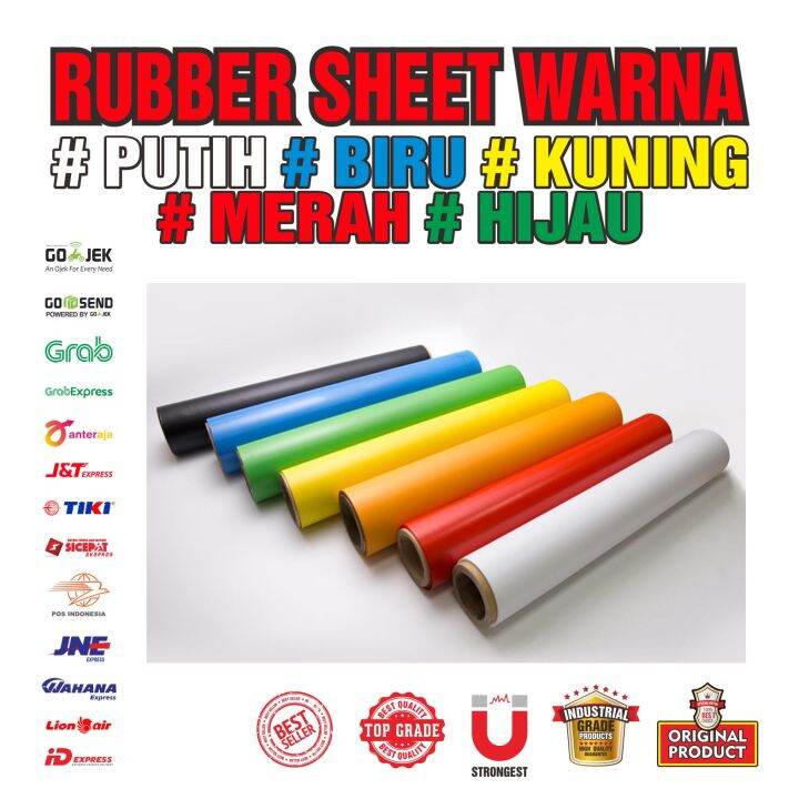 MAGNET RUBBER WARNA 1.0mm 60x100cm HIJAU-MERAH-KUNING-BIRU-PUTIH ...