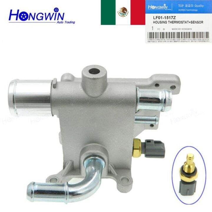 Water Outlet Engine Coolant Thermostat Housing + Sensor For Toma De ...