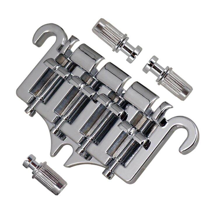 3 Point 4 String Bass Bridge Tailpiece Zinc Alloy Bridges with Saddle ...