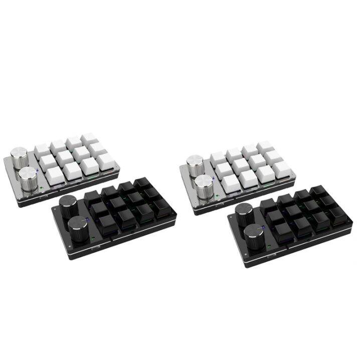 Usb Macro Mini Keyboard 12 Keys 2 Knob Programming Keypad Hot Swap Customization Gaming