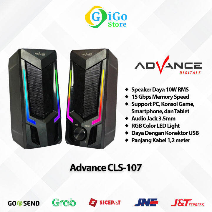 Advance CLS-107 Gaming Speaker RGB Stereo Sound PC HP Laptop Konsol TV ...