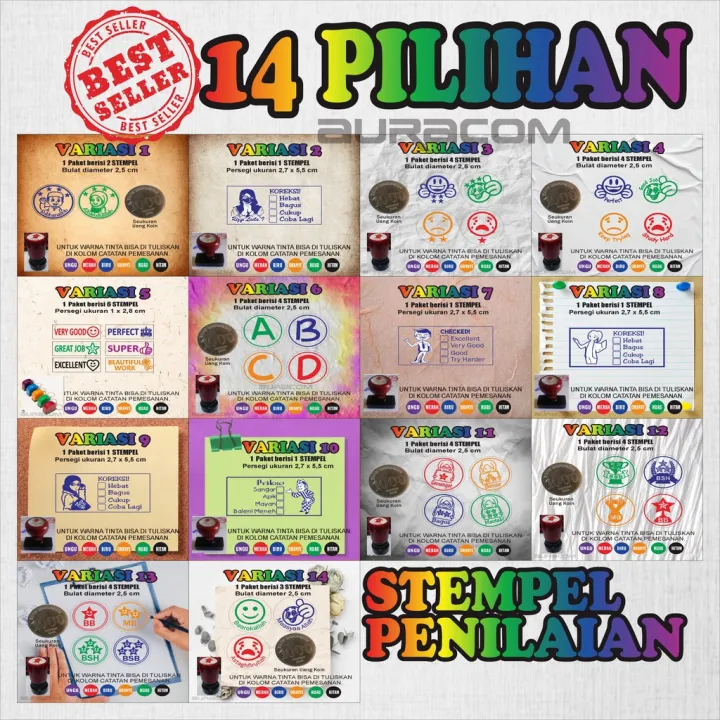 1 PAKET STEMPEL PENILAIAN, REWARD, STEMPEL PENILAIAN TK, STEMPEL ...