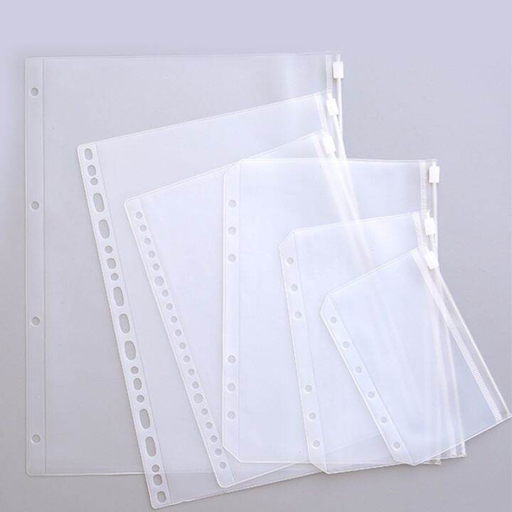 A4/A5/A6/A7/B5 Loose-Leaf Zipper Bag 4/6/20/26 Holes Waterproof File ...