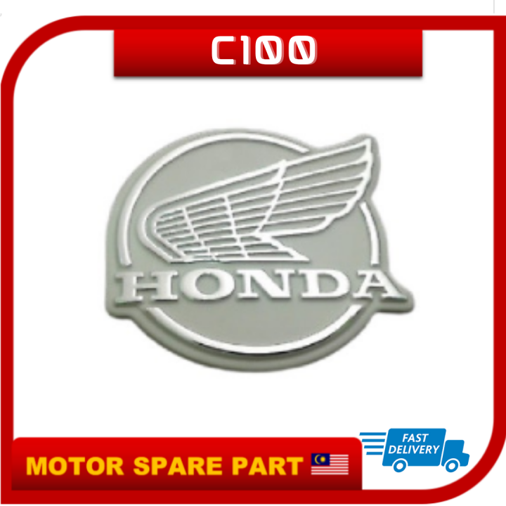 HONDA C100 FRONT COVER EMBLEM ASSY LOGO HONDA WING LEGSHIELD LEG SHILED ...