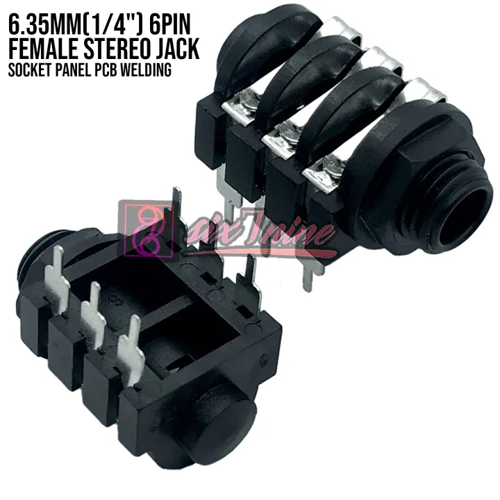 6.35mm(1/4") 6Pin Female Stereo Jack Socket Panel PCB Welding | Lazada PH