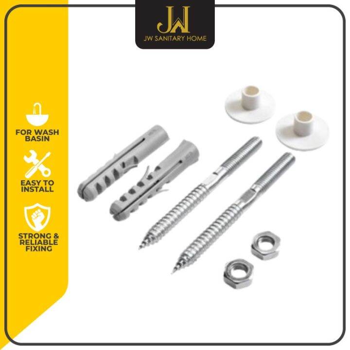 JW Wash Basin Wall Plug Set Wall-Mounted Basin Fixing Screw Nuts Set ...
