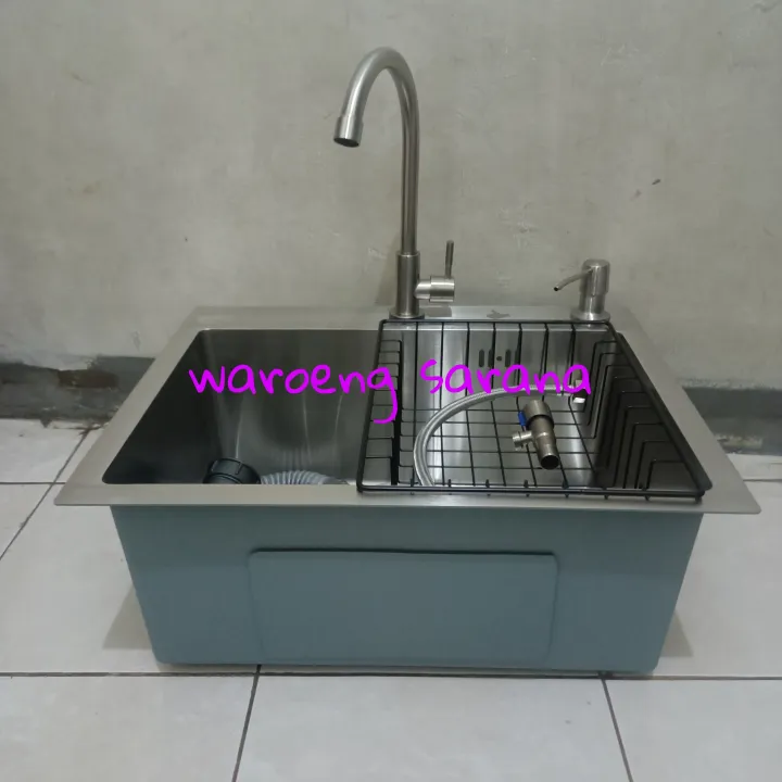 Paket Lengkap Kitchen Sink 5040 Stainless kran pipa / Bak Cuci Piring ...