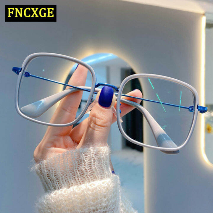 FNCXGE แว่นสายตาสั้น กรอบแว่นตา -50~-600 ทรงเหลี่ยม สำหรับผู้ชาย และผู้หญิง | Lazada.co.th