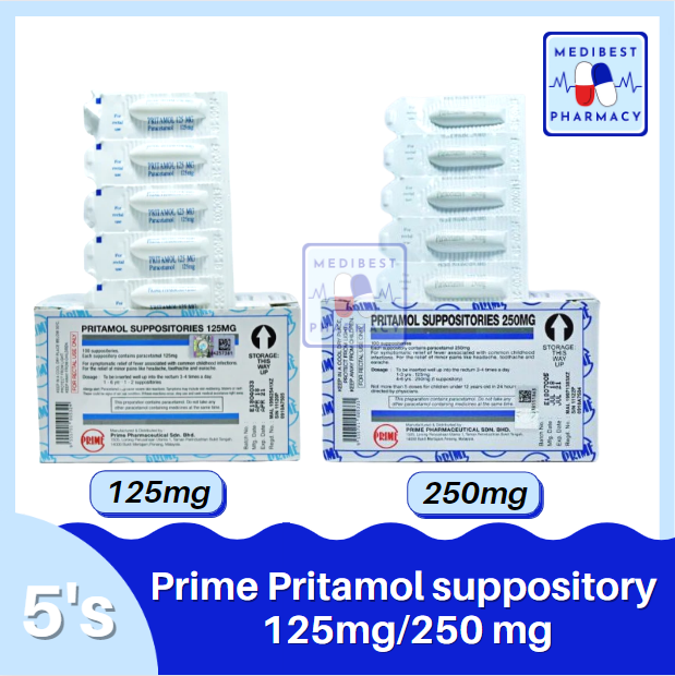 Prime Pritamol Suppository 125mg/250mg 5's | Lazada