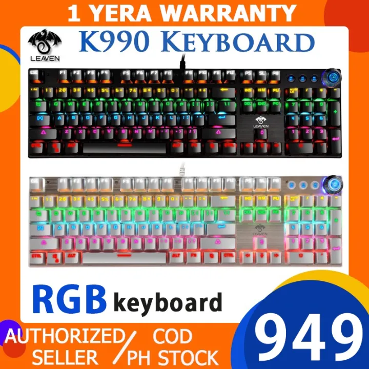 【Hot Stock】 【PH STOCK】Leaven K990 Mechanical Backlit Keyboard for Windows Gaming PC | Lazada PH