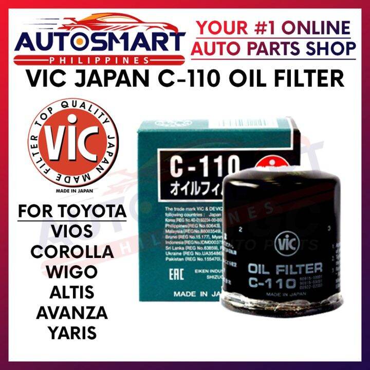 Vic Japan C-110 Oil Filter for Toyota Vios/Corolla/Wigo/Altis/Avanza | Lazada PH